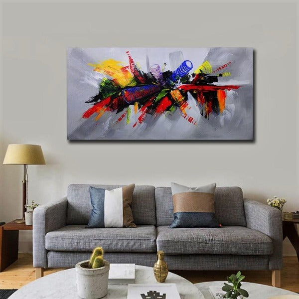 Tableau Industriel Explosion De Couleurs - Déco Indus
